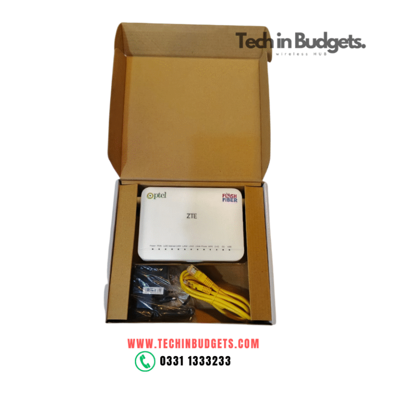 ZTE F1611A WiFi 6 GPON ONT Flash Fiber Ptcl Router - Tech in Budgets